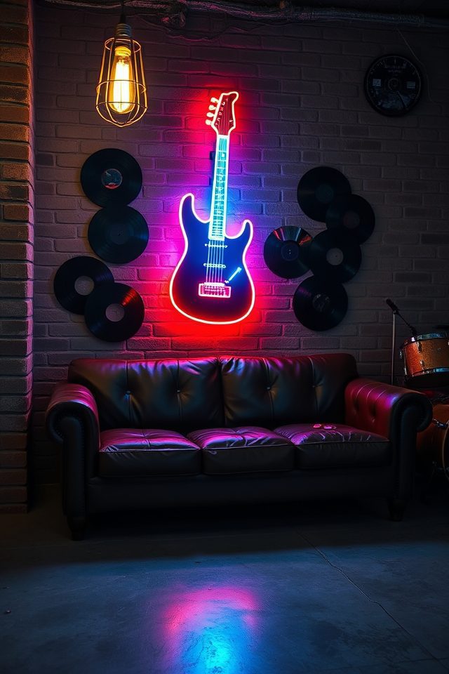15 Epic Rock 'n' Roll Themed Basement Decor Ideas
